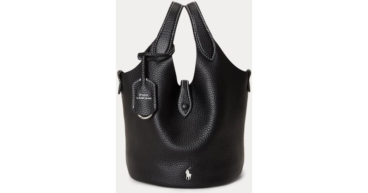 Polo Ralph Lauren Polo Play Small Leather Tote & Crossbody in Black ...