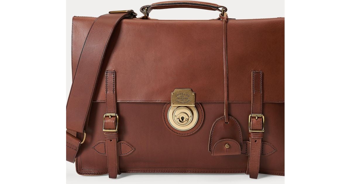 Polo Ralph Lauren Smooth Leather Business Case in Brown for Men | Lyst UK