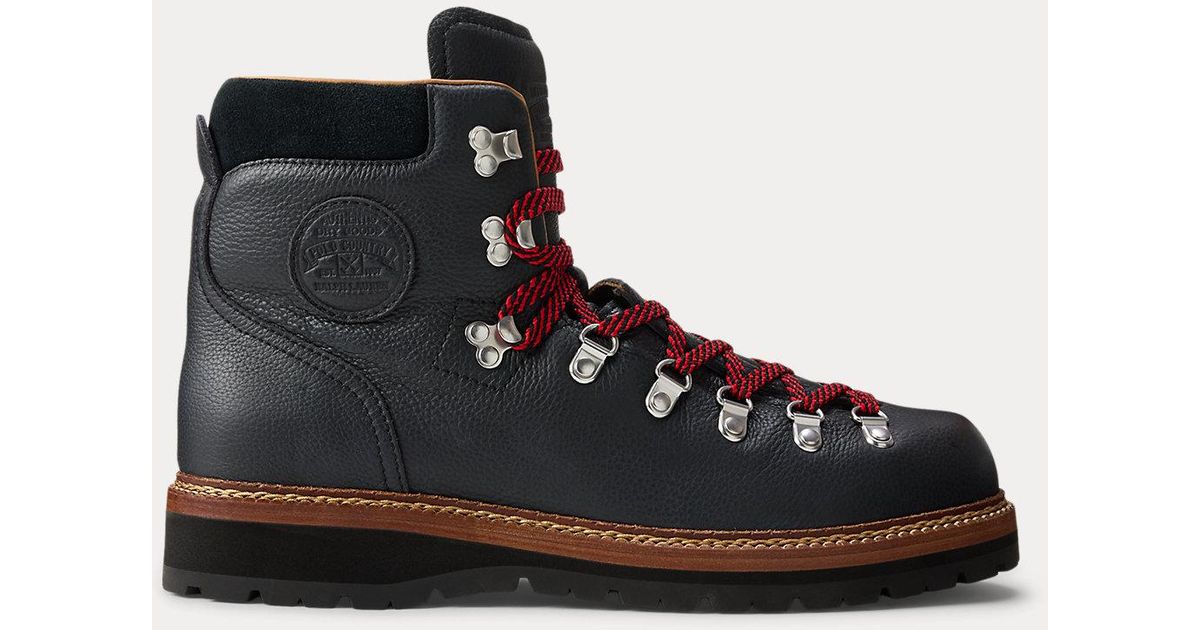 Ralph Lauren Alpine Leather Trail Boot in Black for Men | Lyst
