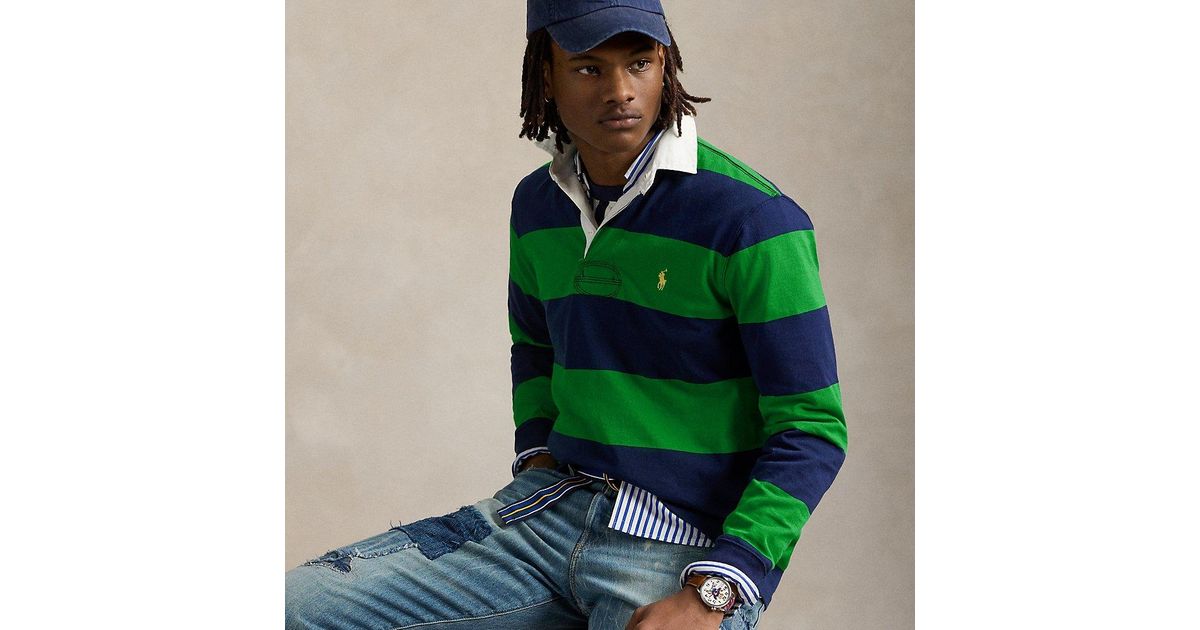 Ralph Lauren The Iconic Rugby Shirt in Green for Men | Lyst