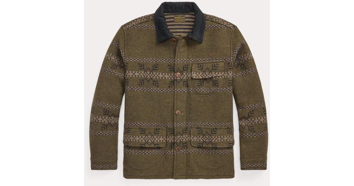 RRL Double-Faced Jacquard Jacket in Green for Men | Lyst UK