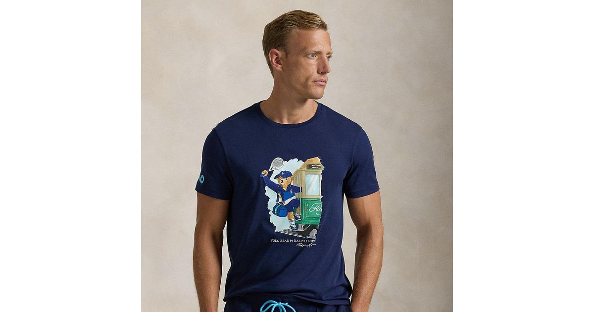 Ralph Lauren Australian Open Polo Bear T-Shirt in Blue for Men | Lyst