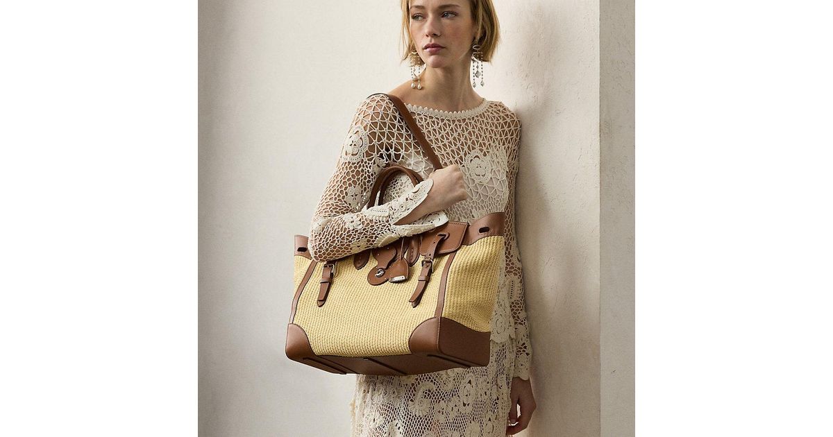 Ralph Lauren Ralph Lauren Soft Ricky 40 Braided Raffia Bag in Natural ...