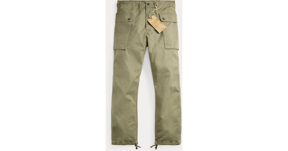 RRL Herringbone Field Cargo Trouser in Green for Men | Lyst