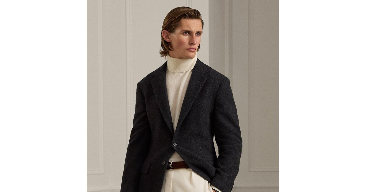 Ralph Lauren Hadley Hand-Tailored Brushed Blazer in Black for Men | Lyst UK