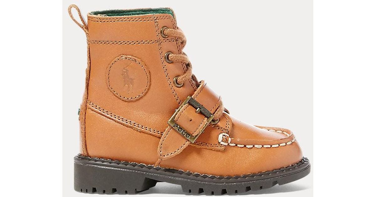 Polo Ralph Lauren Ralph Lauren Boy's Leather Ranger Hi Ii Boot in Brown ...