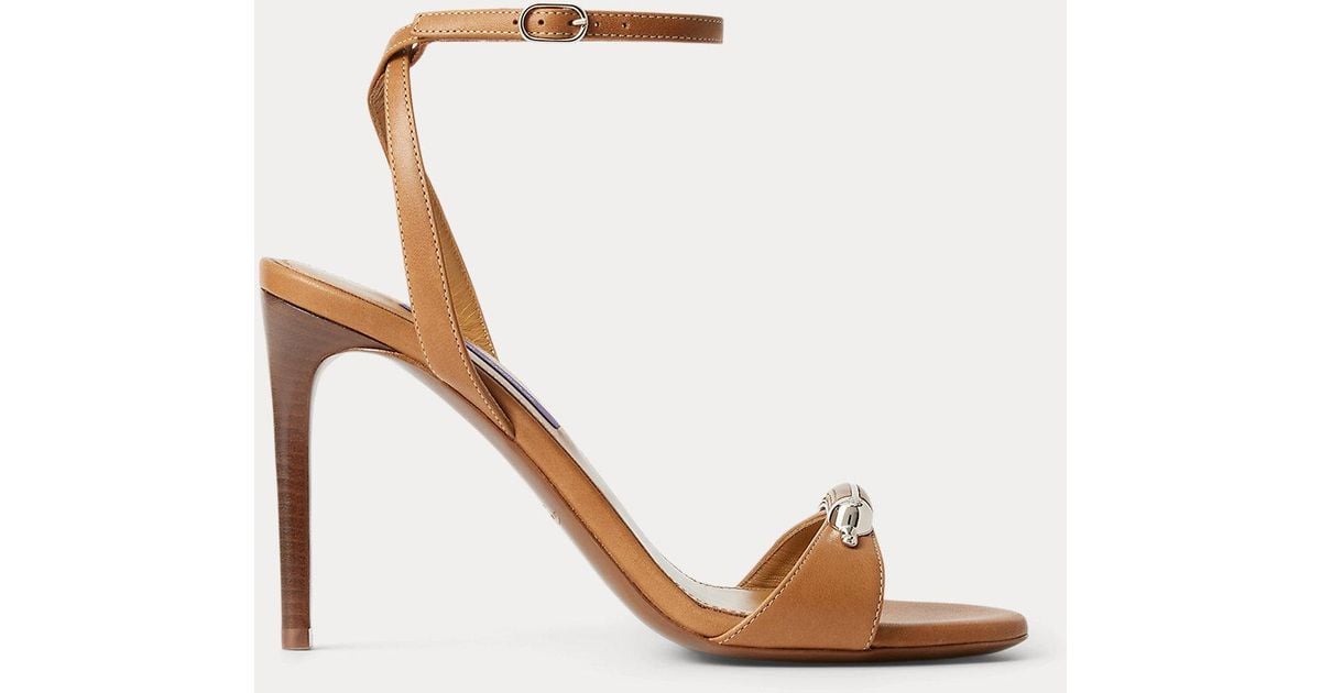 Ralph Lauren Ralph Lauren Presling 95 Mm Calfskin Sandal in Brown | Lyst