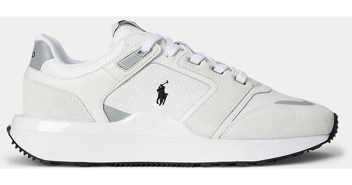 Polo Ralph Lauren Train 89 V2 Suede-Panelled Trainer in White for Men ...