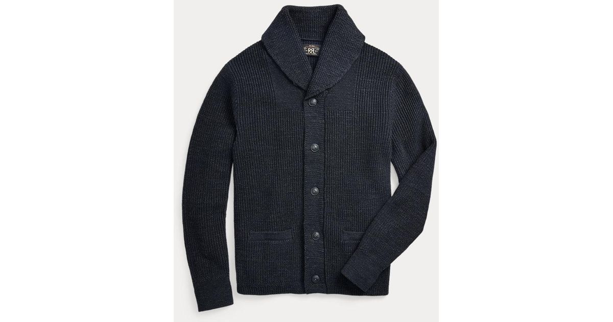 Ralph Lauren Ralph Lauren Cotton Shawl-collar Cardigan in Blue for Men | Lyst
