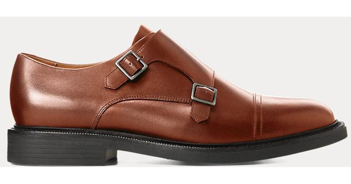 Ralph Lauren Asher Monk-strap Shoe in Brown for Men | Lyst