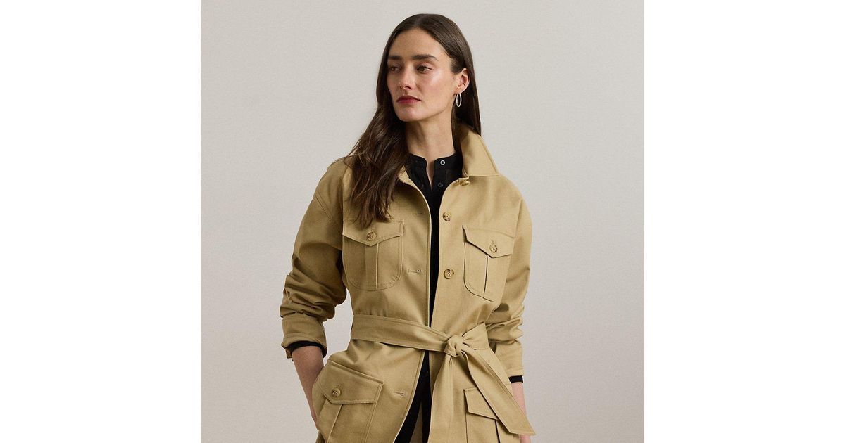 Ralph Lauren Double-Faced Stretch Cotton Field Jacket in Natural | Lyst UK