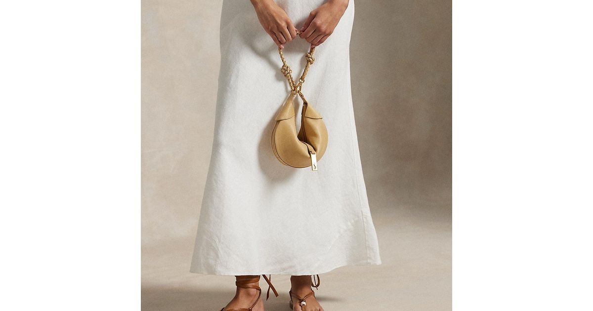 Polo Ralph Lauren Polo Id Leather Mini Shoulder Bag in White | Lyst