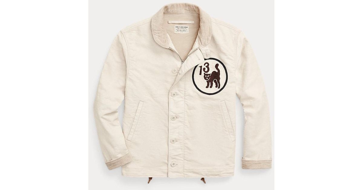 RRL Hand-embroidered Cotton Deck Jacket in White for Men | Lyst UK