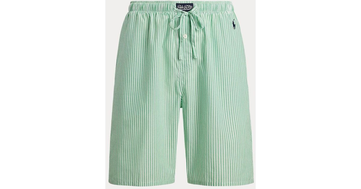 Ralph Lauren Striped Cotton Pajama Short in Green for Men | Lyst