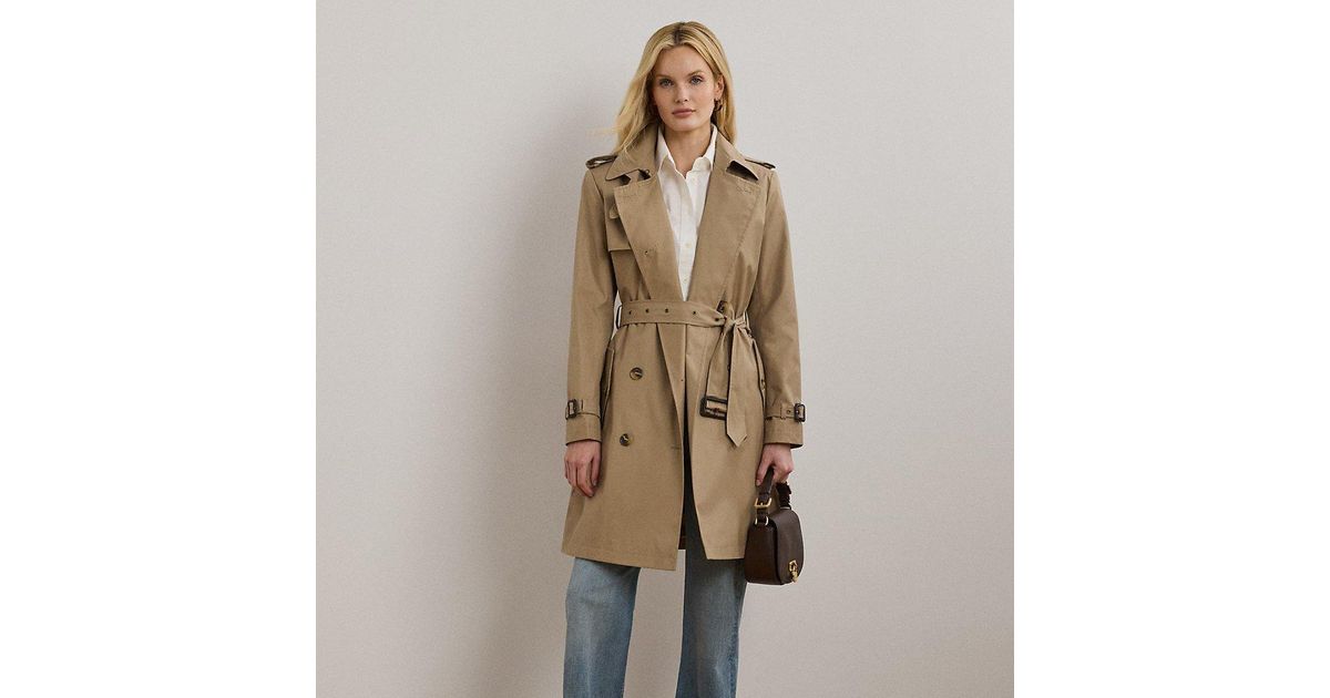 Ralph Lauren Ralph Lauren Double-Breasted Cotton-Blend Trench Coat in Natural | Lyst