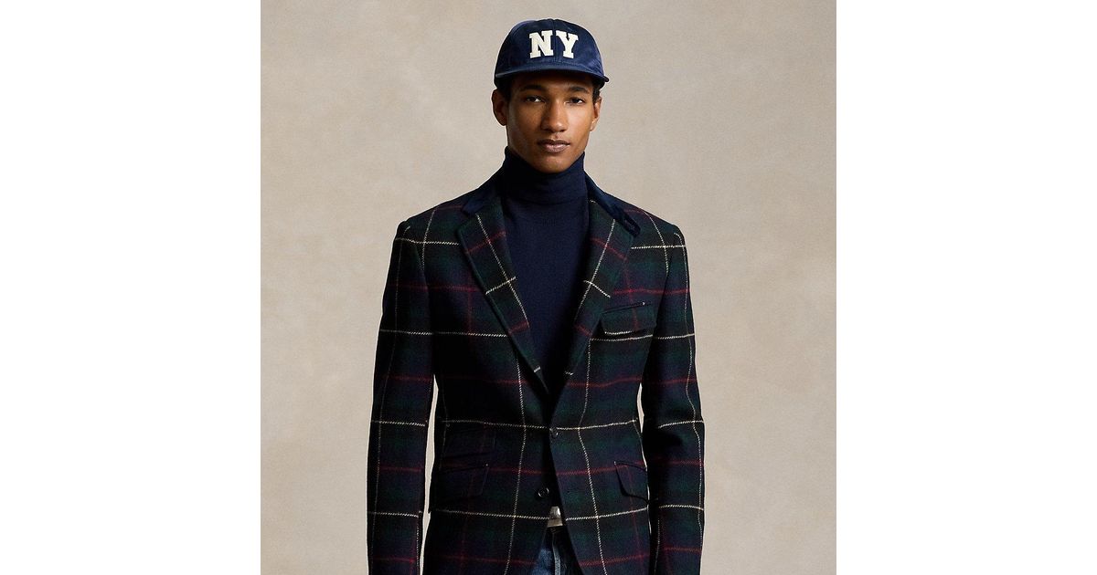 Polo Ralph Lauren Polo Tailored Plaid Wool Suit Jacket in Blue for Men ...