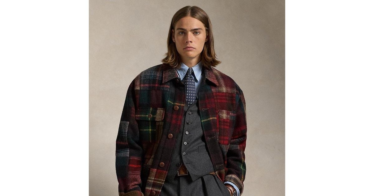 Ralph Lauren Plaid Patchwork Wool Jacket for Men | Lyst