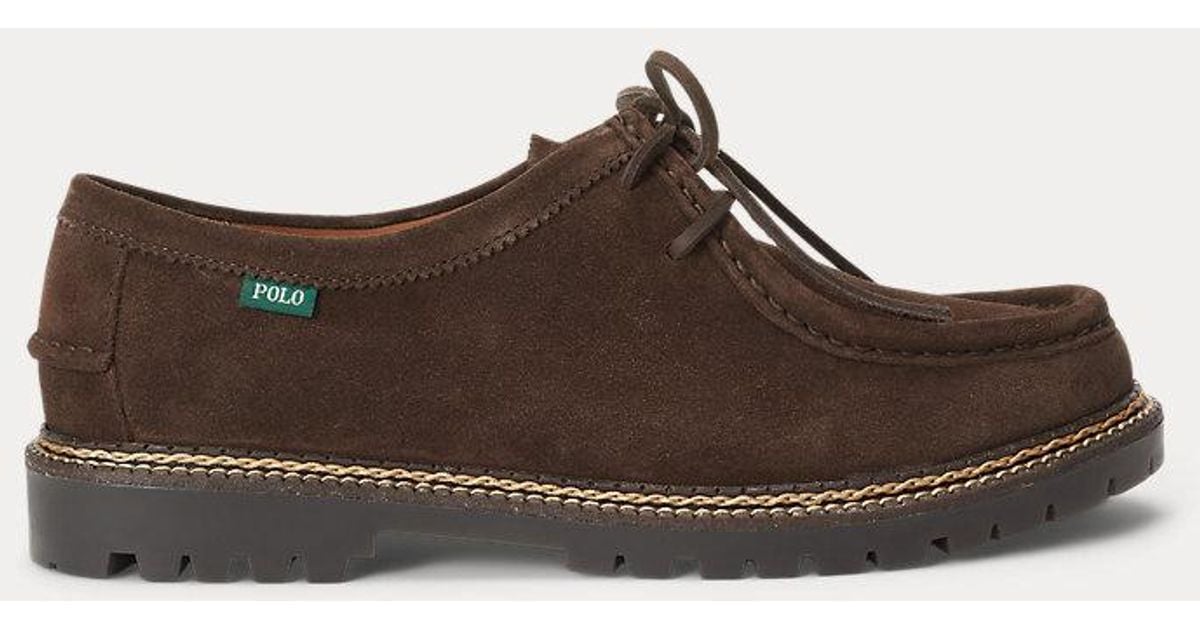 Polo Ralph Lauren Jett Lug-Sole Suede Moc-Toe Shoe in Brown for Men ...