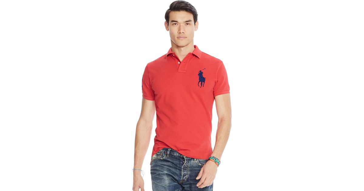 Polo Ralph Lauren Cotton Interlock Polo Shirt in Red for Men | Lyst
