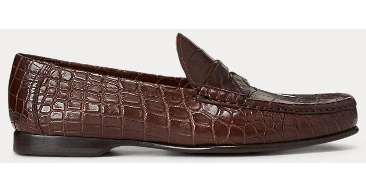 Ralph Lauren Ralph Lauren Chalmers Alligator Penny Loafer in Brown for ...