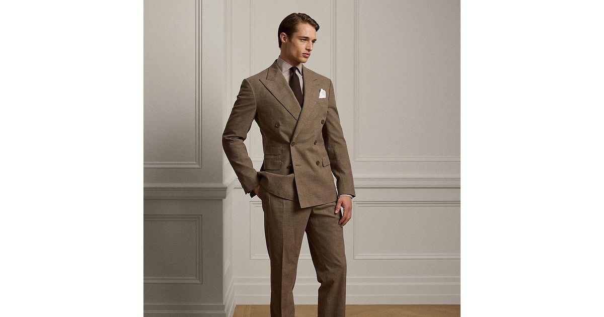 Ralph Lauren Kent Hand-tailored Glen Plaid Suit in Green for Men | Lyst