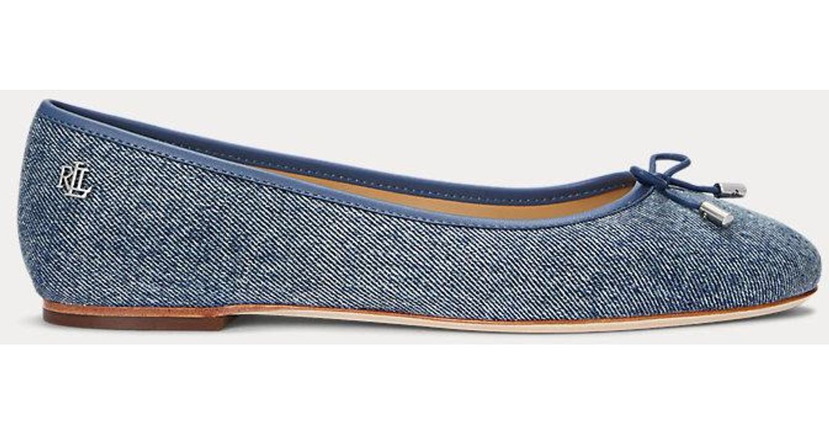 Ralph Lauren Ralph Lauren Jayna Washed Denim Flat in Blue | Lyst