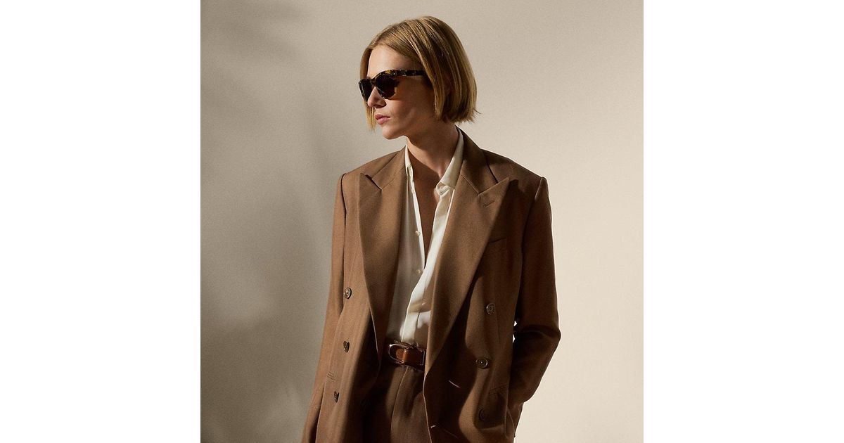 Ralph Lauren Ralph Lauren Timothy Silk Shantung Jacket in Brown | Lyst