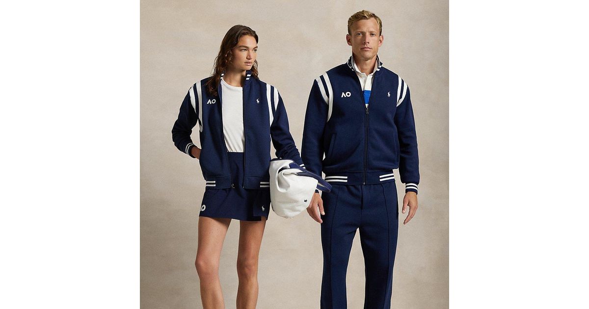 Ralph Lauren Australian Open Double-Knit Jacket in Blue for Men | Lyst