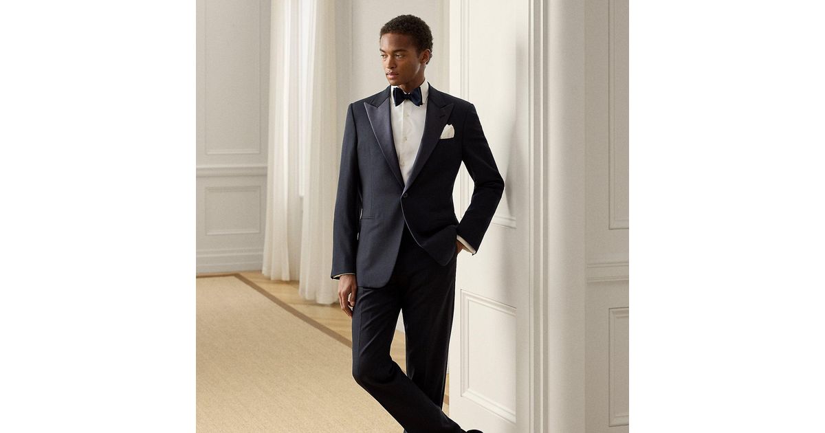 Ralph Lauren Gregory Hand-Tailored Peak Tuxedo in Blue for Men | Lyst