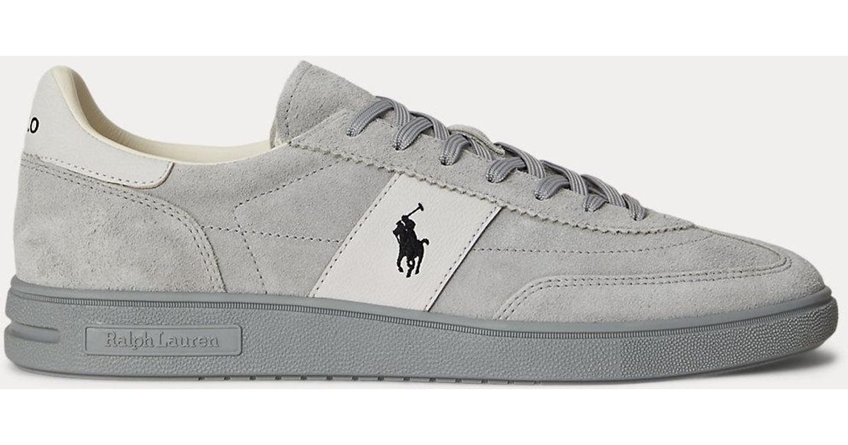 Polo Ralph Lauren Bedford Suede Trainer in Grey for Men | Lyst UK