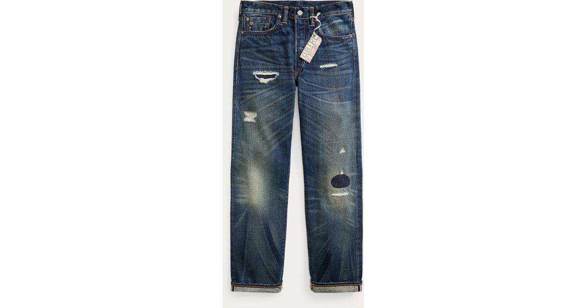 RRL Straight Fit Hawley Selvedge Jean in Blue for Men | Lyst UK