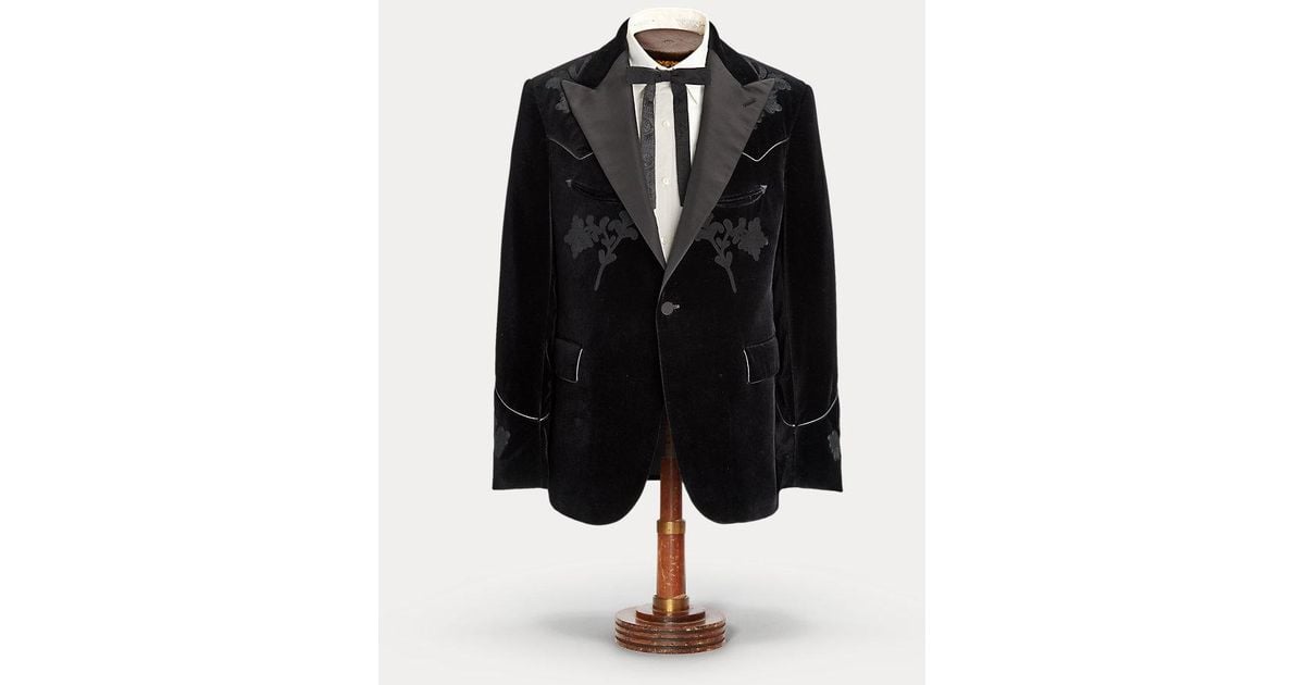 Ralph Lauren Embroidered Velvet Western Tuxedo Jacket in Black for Men ...