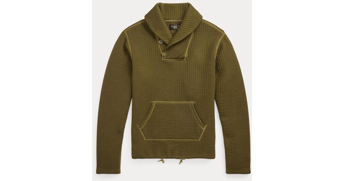 RRL Quilted Double-Knit Sweatshirt in Green for Men | Lyst UK