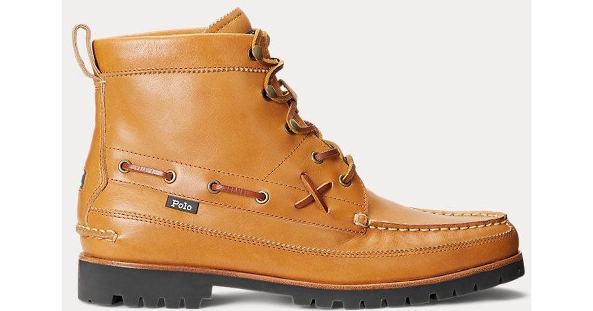 Ralph Lauren Ranger Faux-shearling-lined Leather Boot in Brown for Men ...