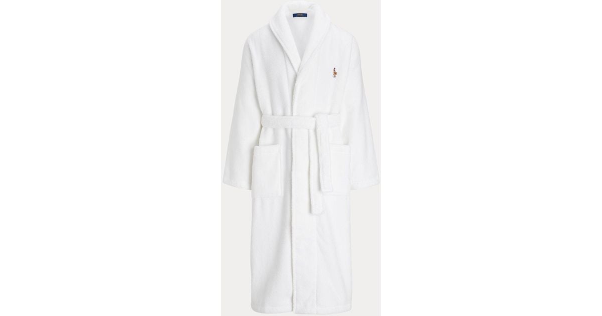 Polo Ralph Lauren Cotton Terry Robe in White for Men | Lyst UK