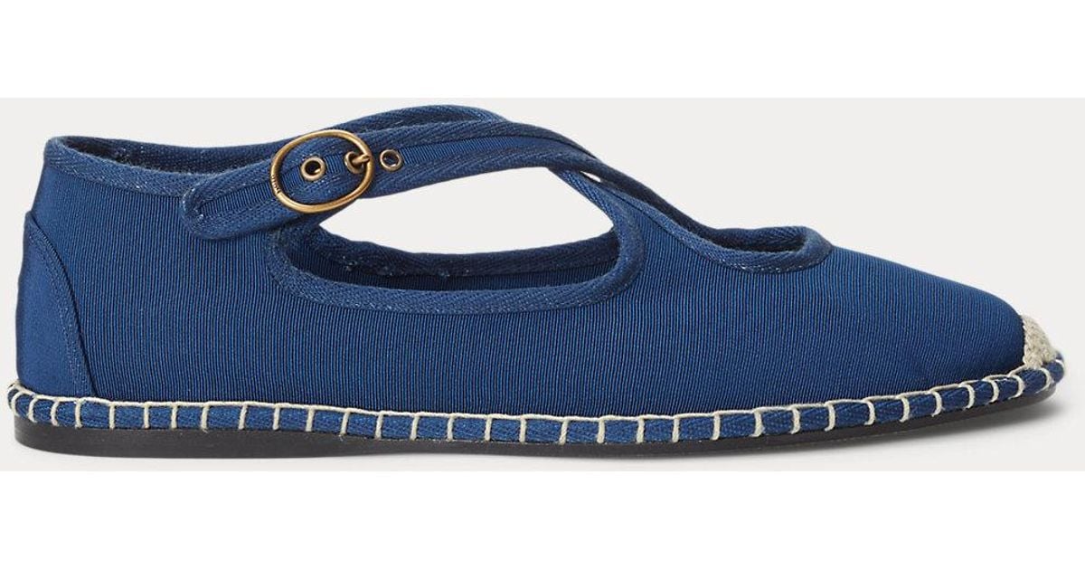 Polo Ralph Lauren Grosgrain Mary Jane Espadrille in Blue | Lyst UK