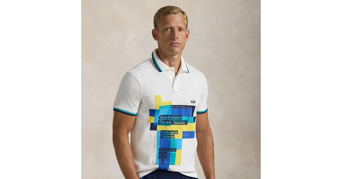 Polo Ralph Lauren Australian Open Mesh Polo Shirt in White for Men | Lyst