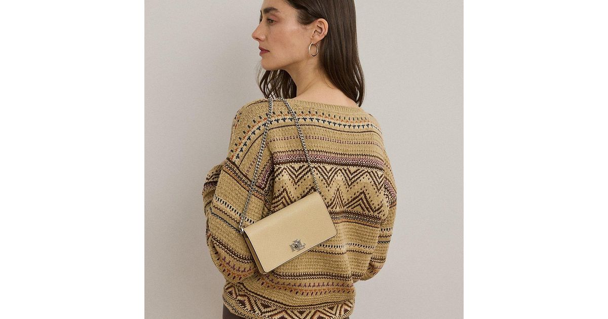 Ralph Lauren Textured Crossbody Turn-Lock Tech Case in Brown | Lyst