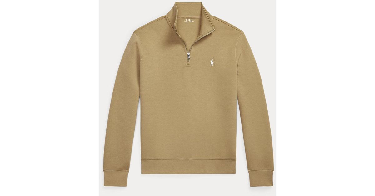 Polo Ralph Lauren Double-Knit Quarter-Zip Pullover in Natural for Men ...