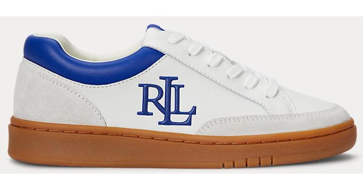 Ralph Lauren Ralph Lauren Hailey Vi Leather & Suede Sneaker in Blue | Lyst