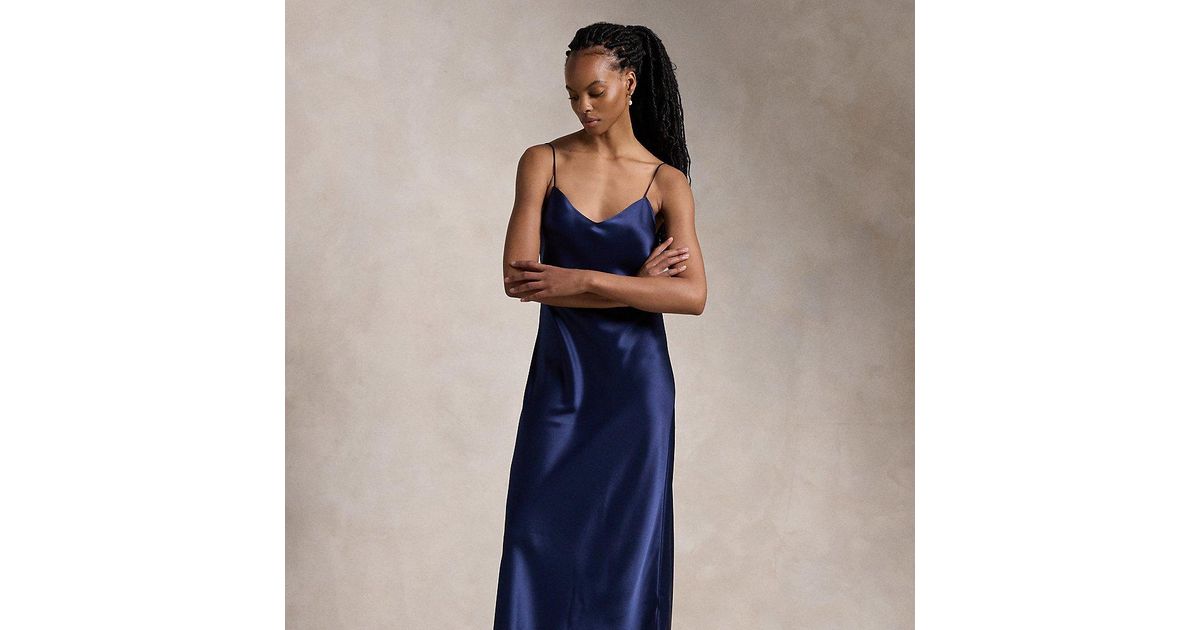 Polo Ralph Lauren Long Dress in Blue | Lyst UK