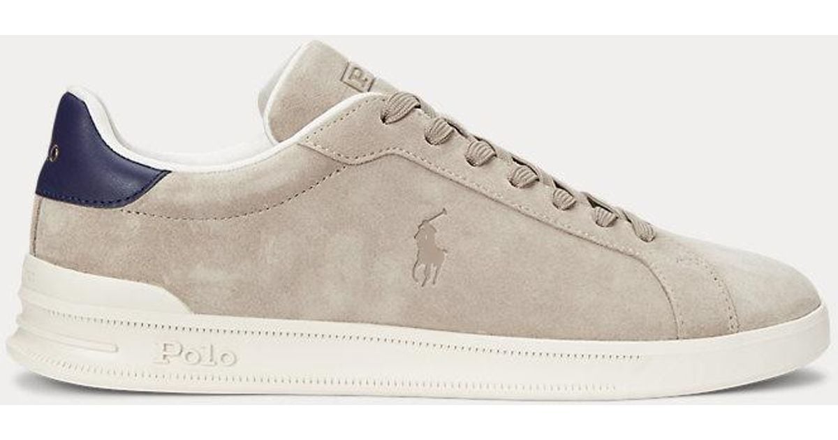 Ralph Lauren Heritage Court Ii Suede Sneaker in Natural for Men | Lyst