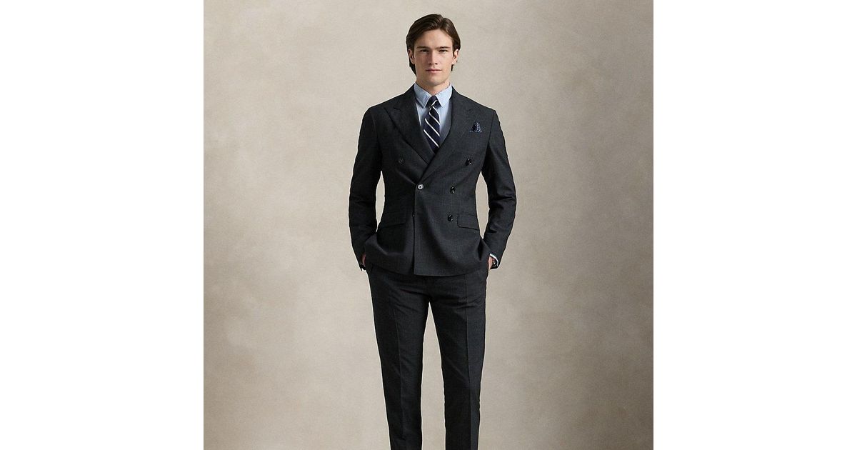 Polo Ralph Lauren Polo Tailored Glen Plaid Wool Suit in Black for Men ...
