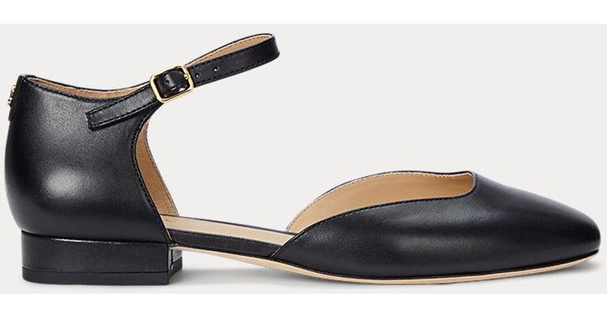 Ralph Lauren Ralph Lauren Emellie Calfskin Mary Jane in Black | Lyst