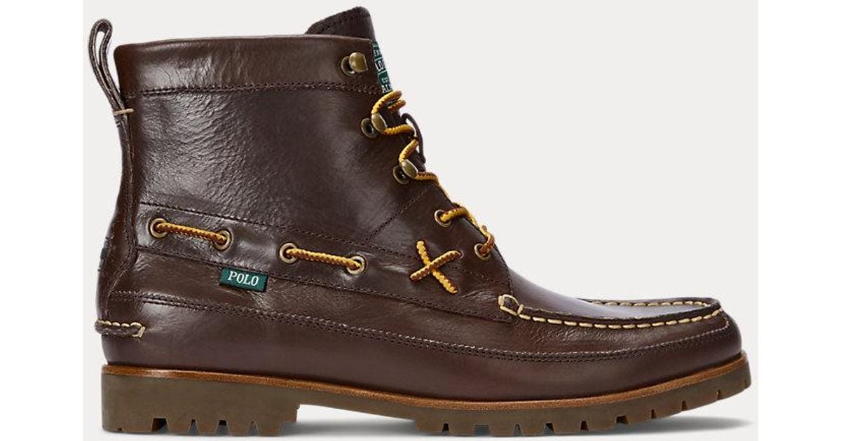 Ralph Lauren Ranger Mid Leather Boot in Brown for Men | Lyst