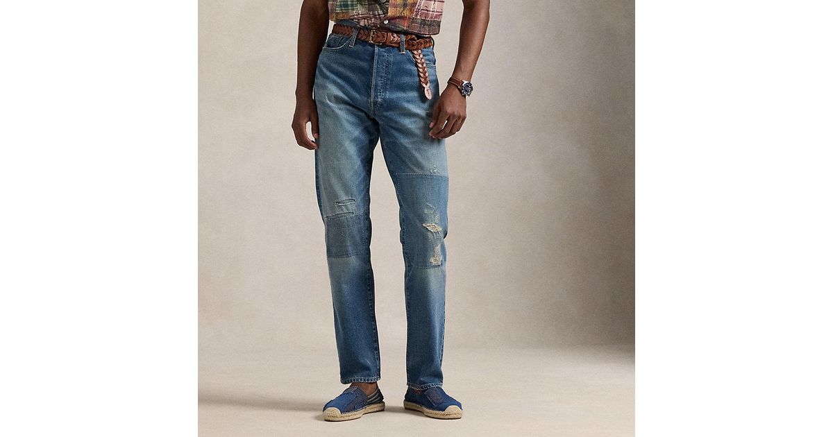 Polo Ralph Lauren Heritage Straight Distressed Jean in Blue for Men | Lyst