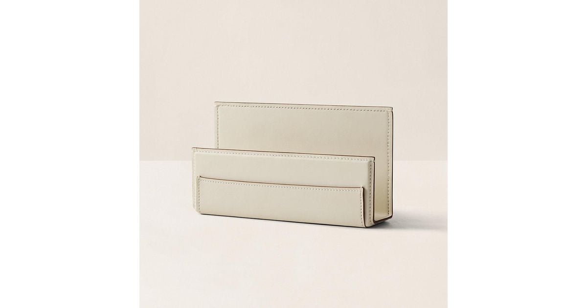 Ralph Lauren Brennan Leather Letter Rack in Natural | Lyst