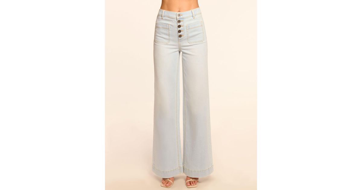 Ramy Brook Cindy High-Rise Wide Leg Jean in Natural | Lyst