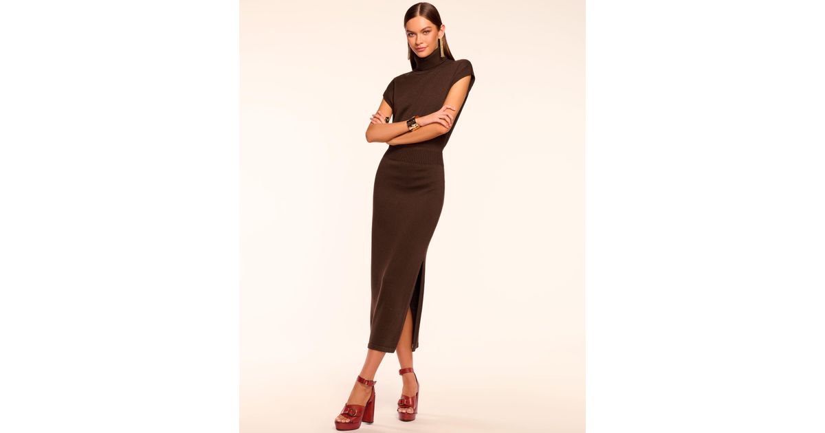 Ramy Brook Natalie Merino Turtleneck Midi Dress in Natural | Lyst