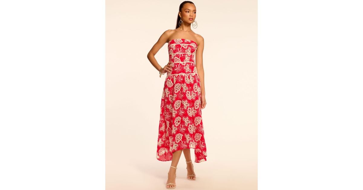 Ramy Brook Blanca Strapless Embroidered Maxi Dress | Lyst